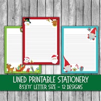 Christmas Tree Writing Paper Set A4 US Letter | Blank and Lined Holiday ...