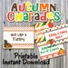 Autumn Charades Party Game Printable - PDF Printable - 32 Different ...
