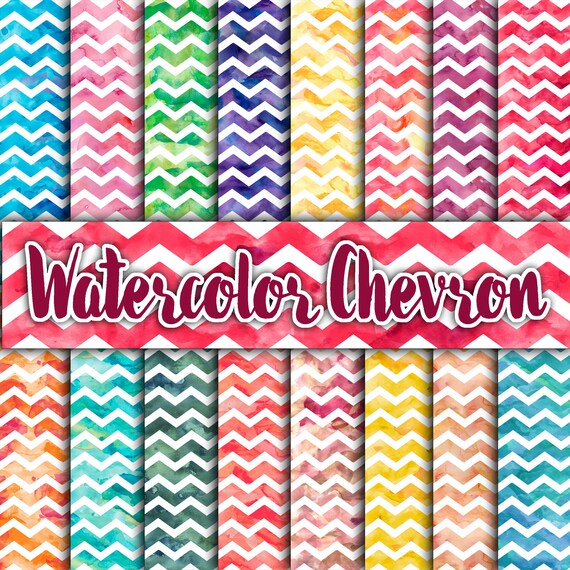 Watercolor Chevron Digital Paper Textures Watercolor - Etsy