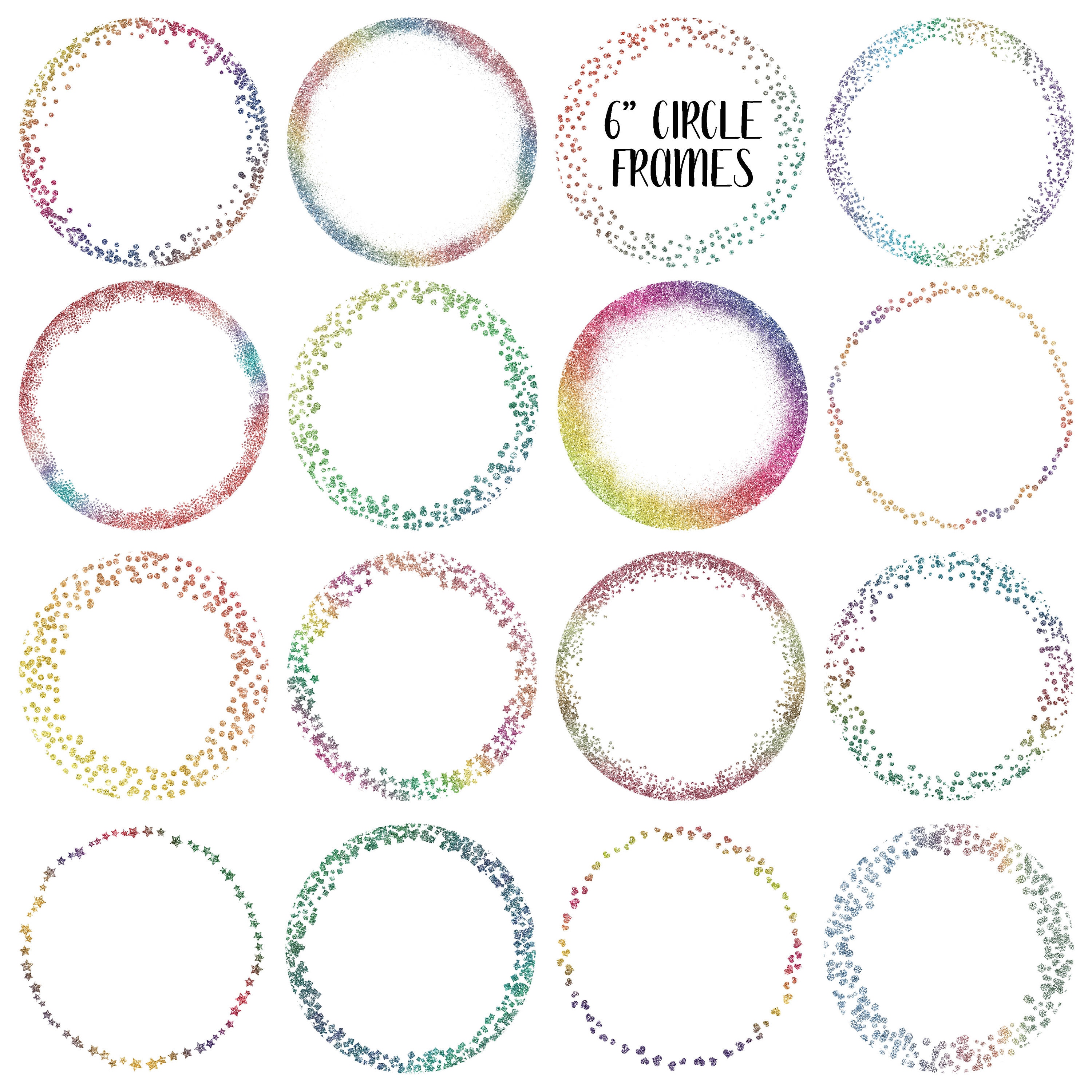 Rainbow Glitter Frames and Borders Clip Art - PNG Overlay Clipart ...