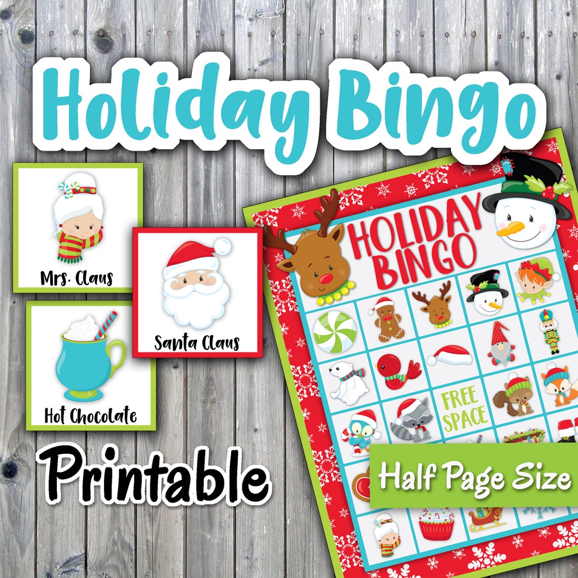 Christmas Bingo Printable PDF Holiday Bingo 30 Different - Etsy