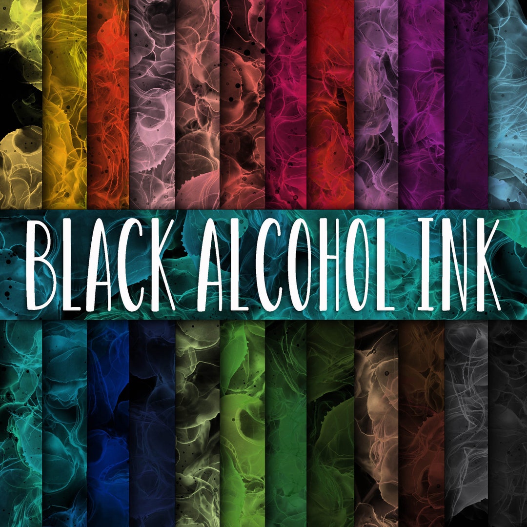 Black Alcohol Ink Digital Papers - Colorful Alcohol Ink Backgrounds and ...
