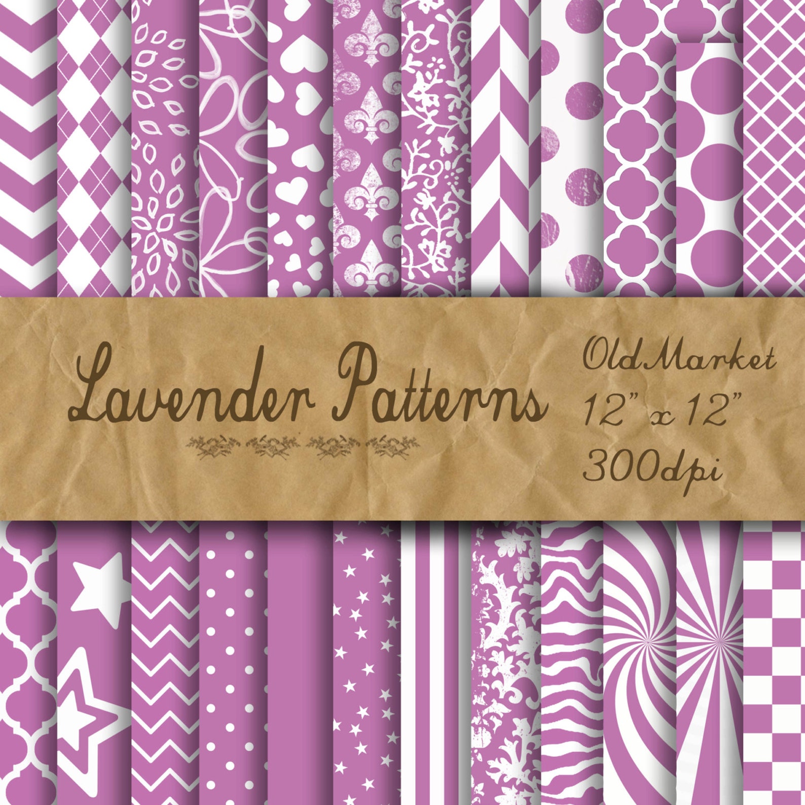 Lavender Patterns Digital Paper Purple Patterned Backgrounds - Etsy