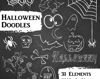 Halloween Clip Art Set Commercial Use Vector Clipart | Etsy