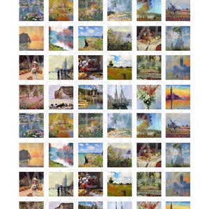 Claude Monet Paintings - Digital Collage Sheet - 1 Inch (1 X 1 ...