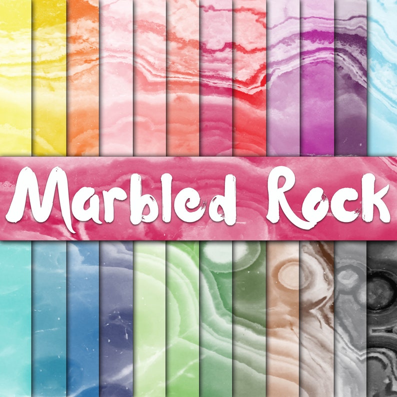 Marbled Rock Digital Paper - Marble Textures - Rock Backgrounds - 24 ...