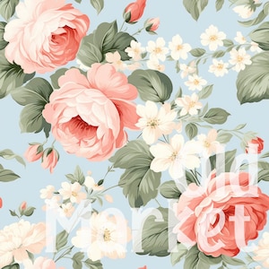 Shabby Chic Floral SEAMLESS Patterns - Shabby Chic Flowers Digital ...