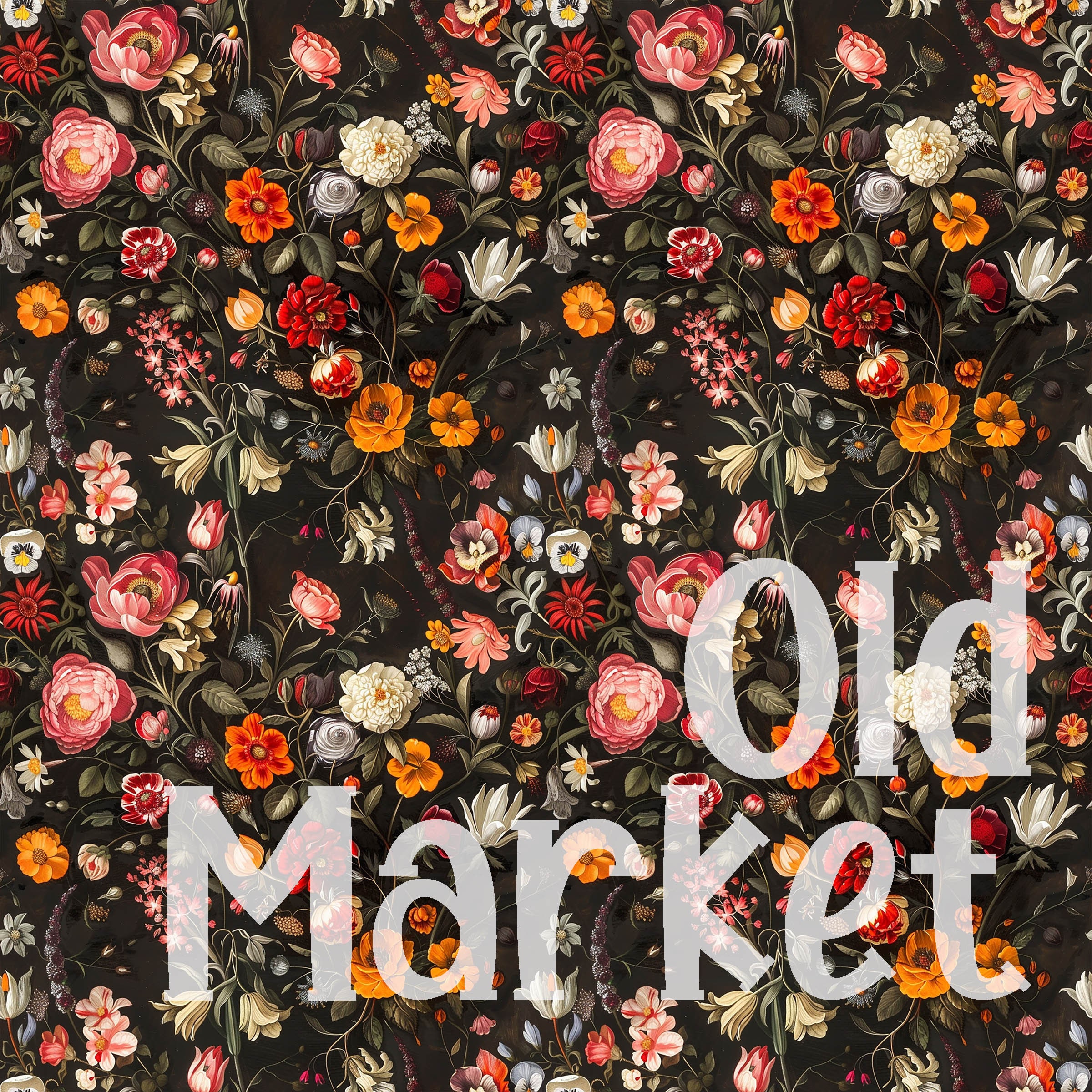 Rembrandt Flowers SEAMLESS Patterns - Colorful Floral Digital Paper ...