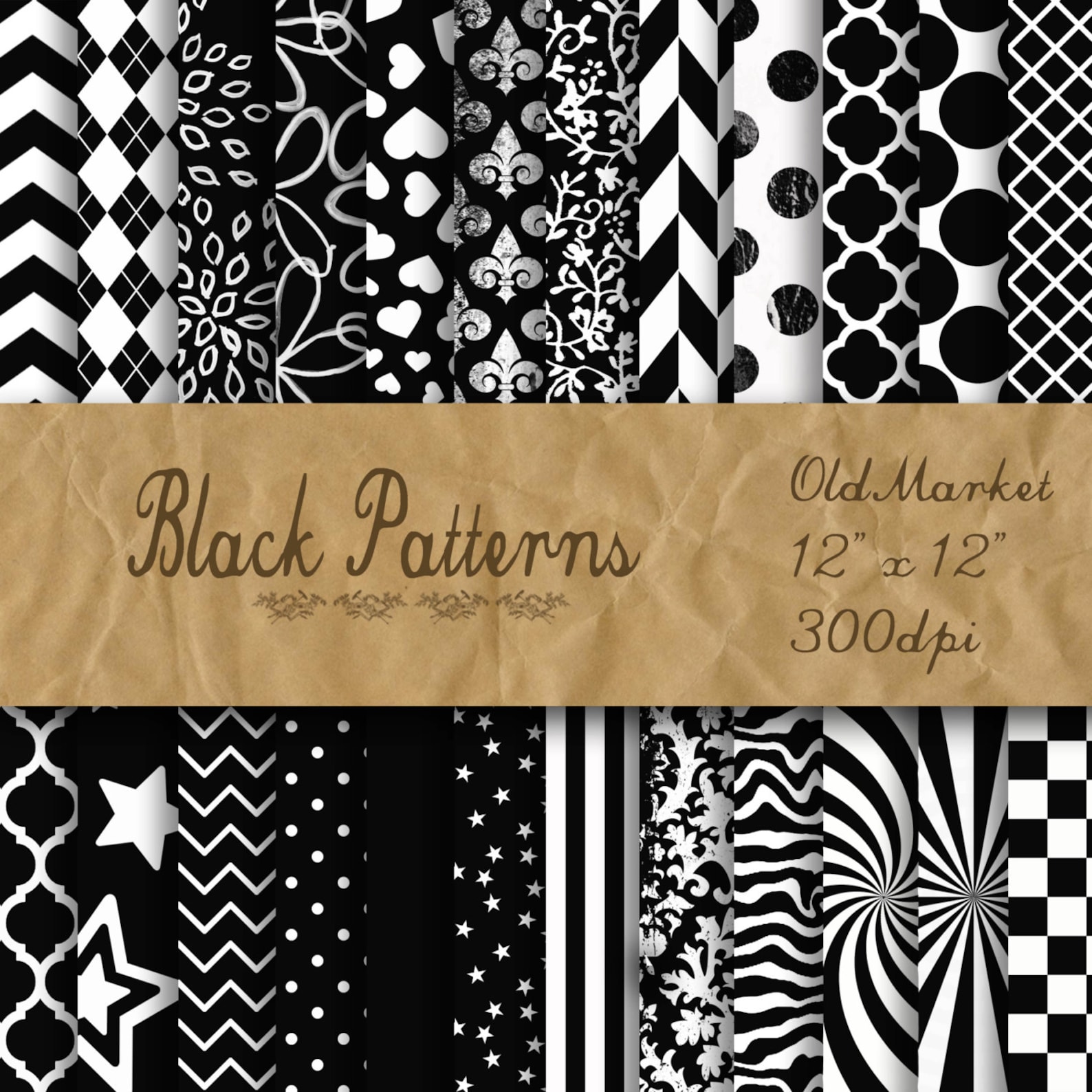 Black Patterns Digital Paper Black Patterned Backgrounds - Etsy