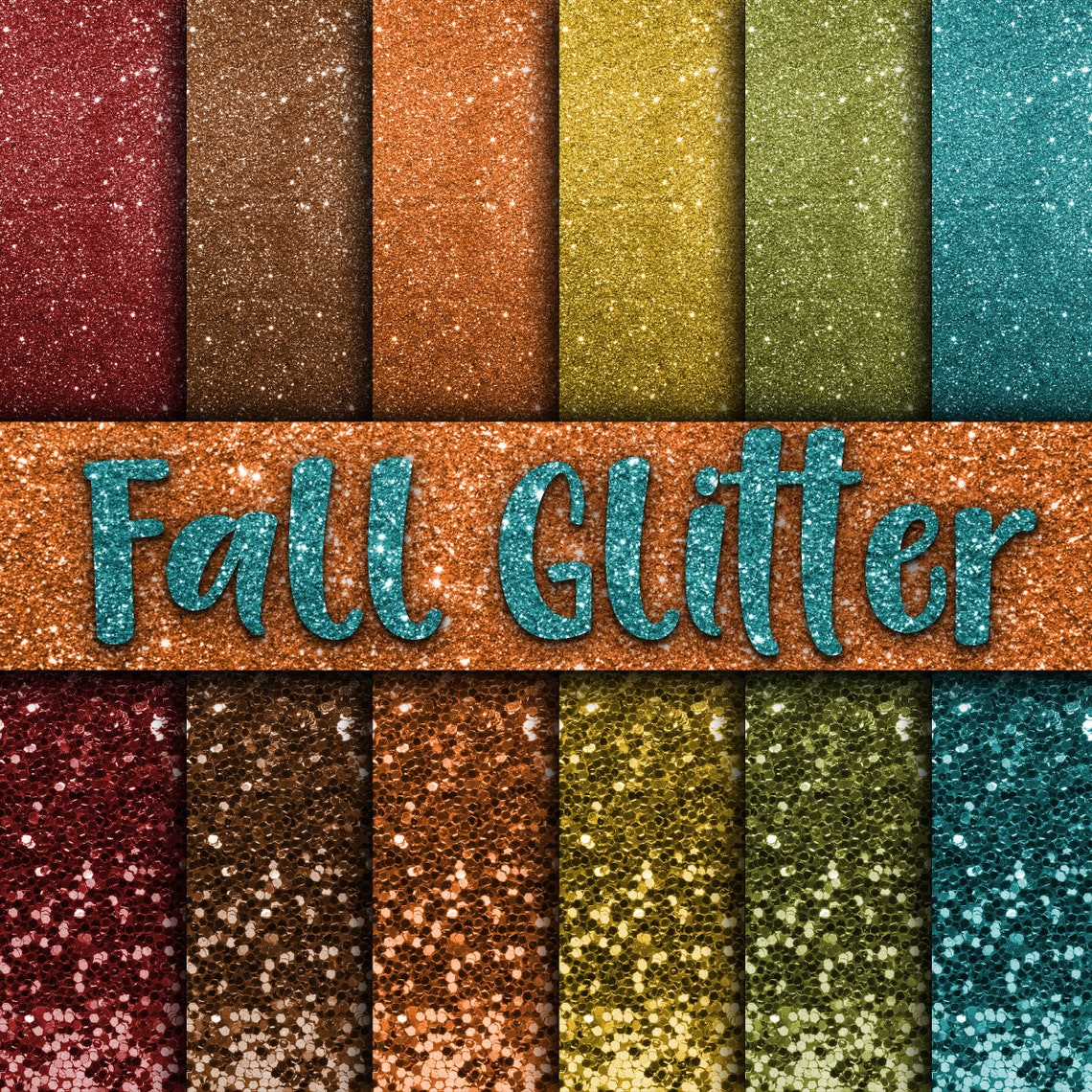 Fall Glitter Digital Paper Glitter Autumn Backgrounds and - Etsy