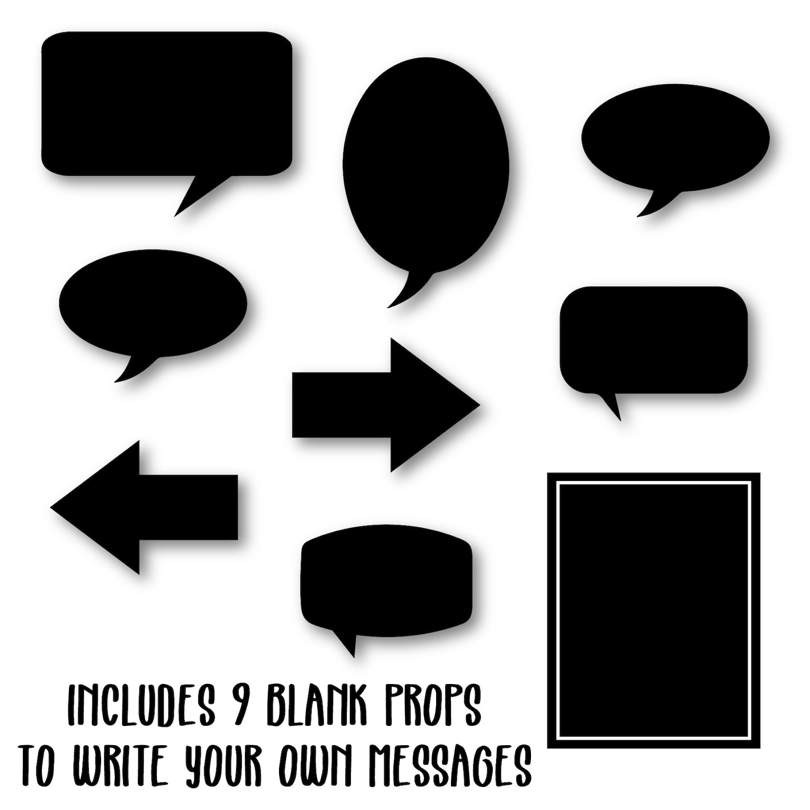 Wedding Photo Booth Prop Signs and Decorations - Black With White ...