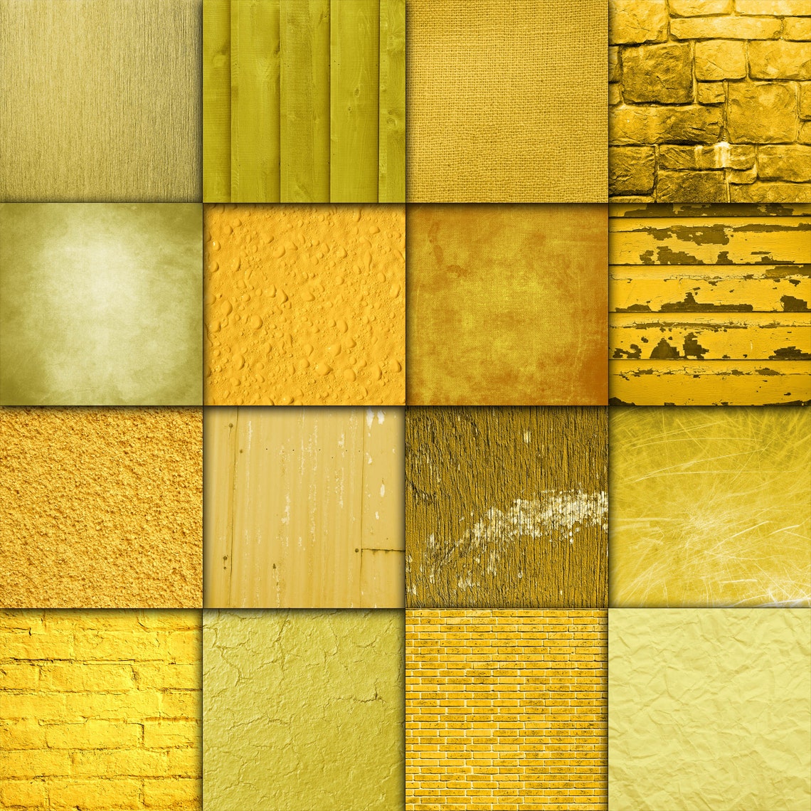 Shades of Yellow Digital Paper Yellow Backgrounds Yellow | Etsy