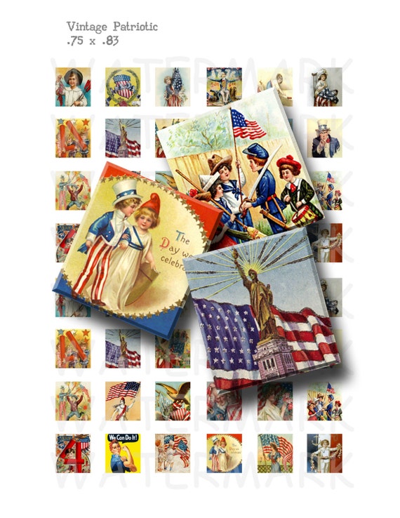 Vintage Patriotic Digital Collage Sheet .75 X .83 Scrabble - Etsy