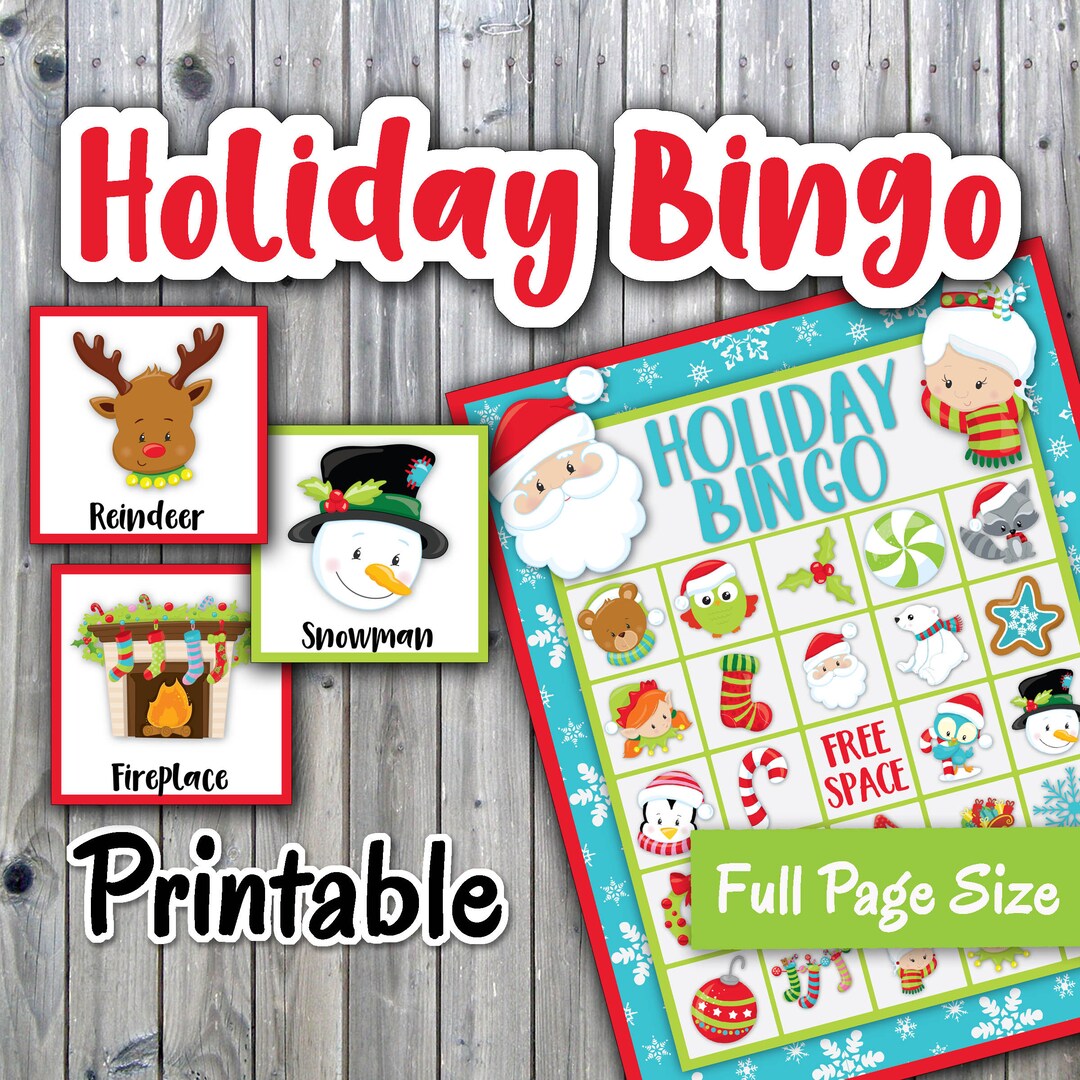 Christmas Bingo Printable PDF - Holiday Bingo - 30 Different Cards ...