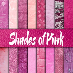 Shades of Pink Digital Paper - Pink Backgrounds - Pink Textures - 16 ...