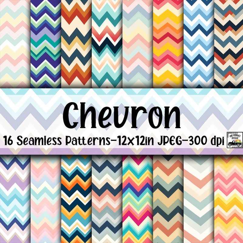 Watercolor Chevron - Etsy