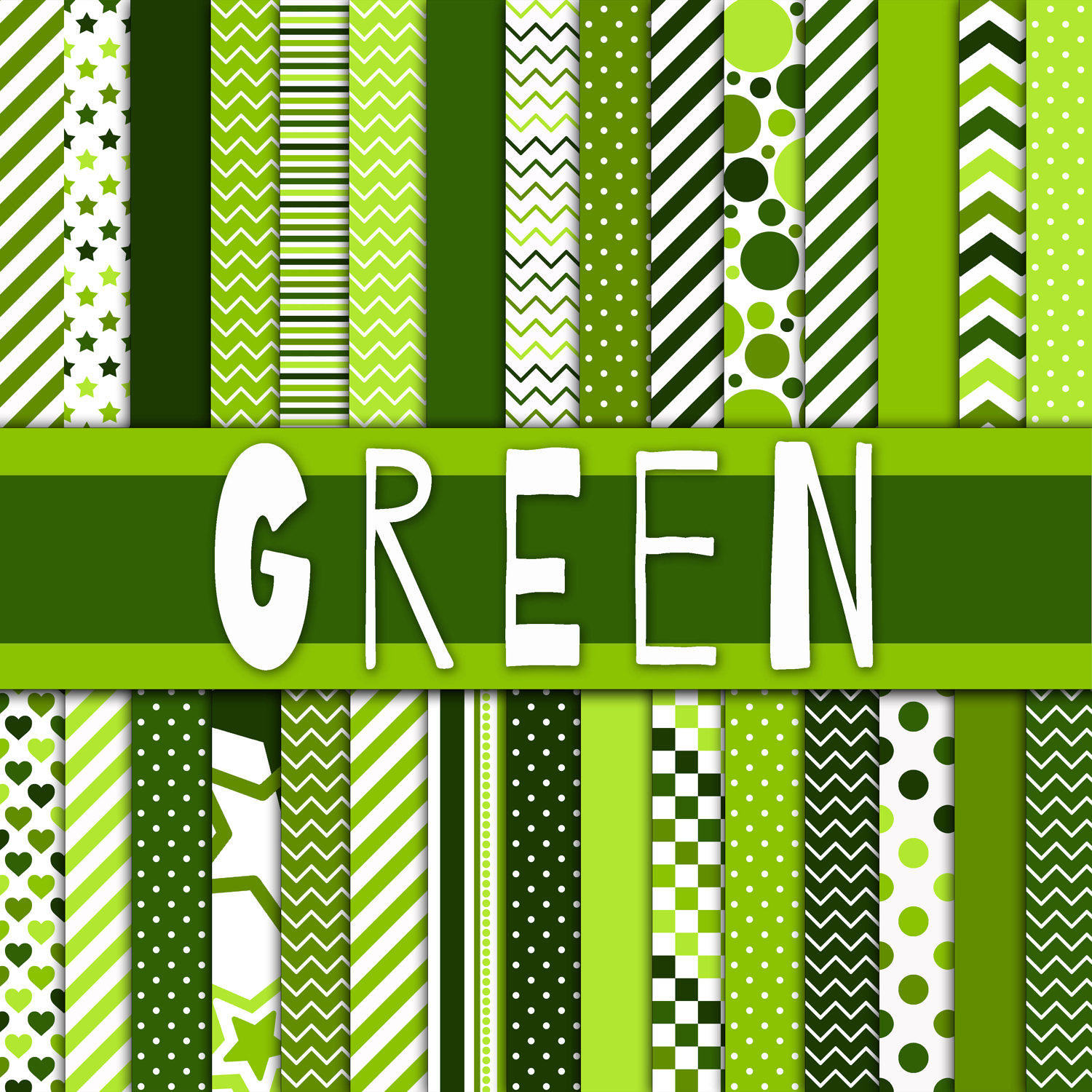 Green Digital Paper Shades of Green Backgrounds St | Etsy