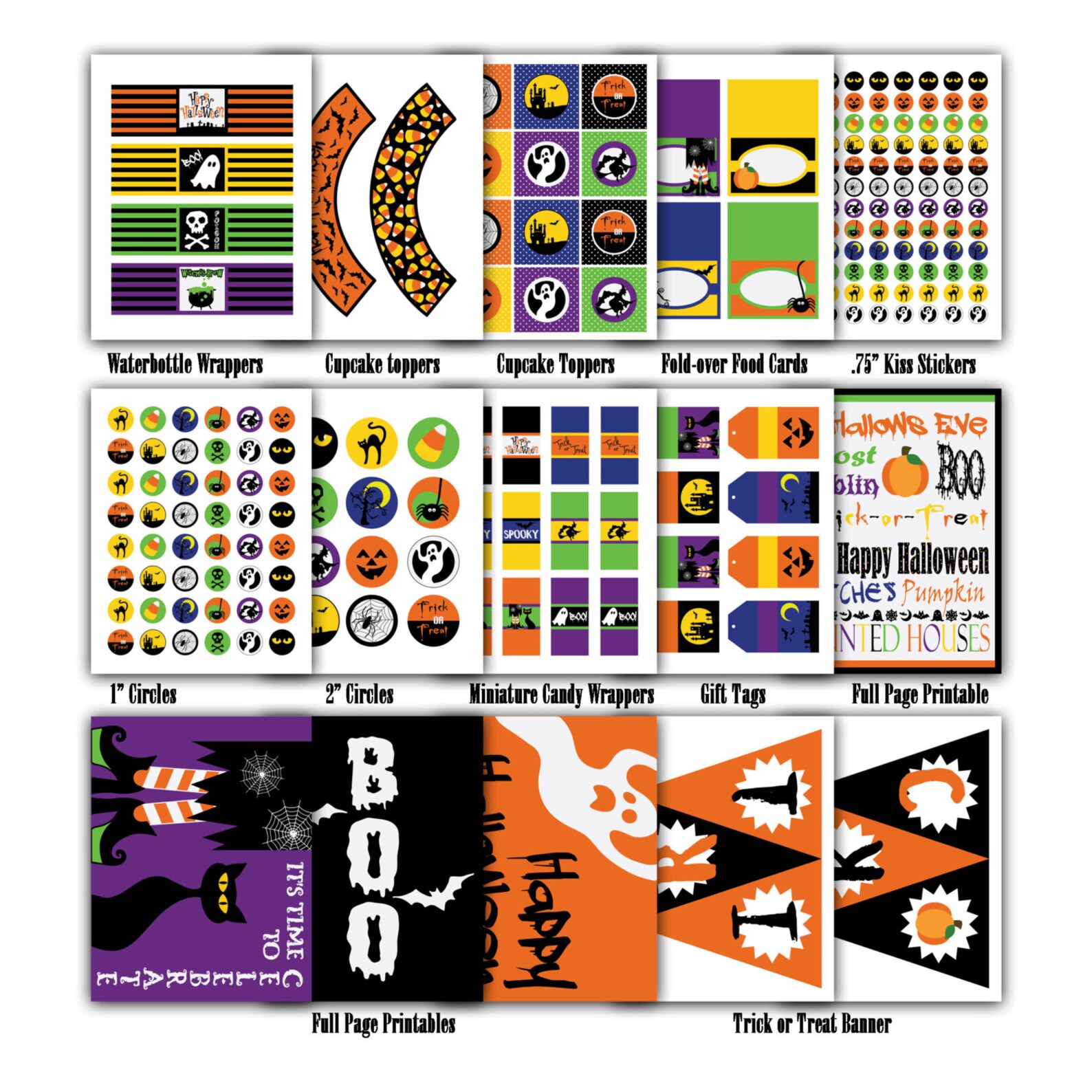 Halloween Party Printables and Decorations Printable Cupcake - Etsy