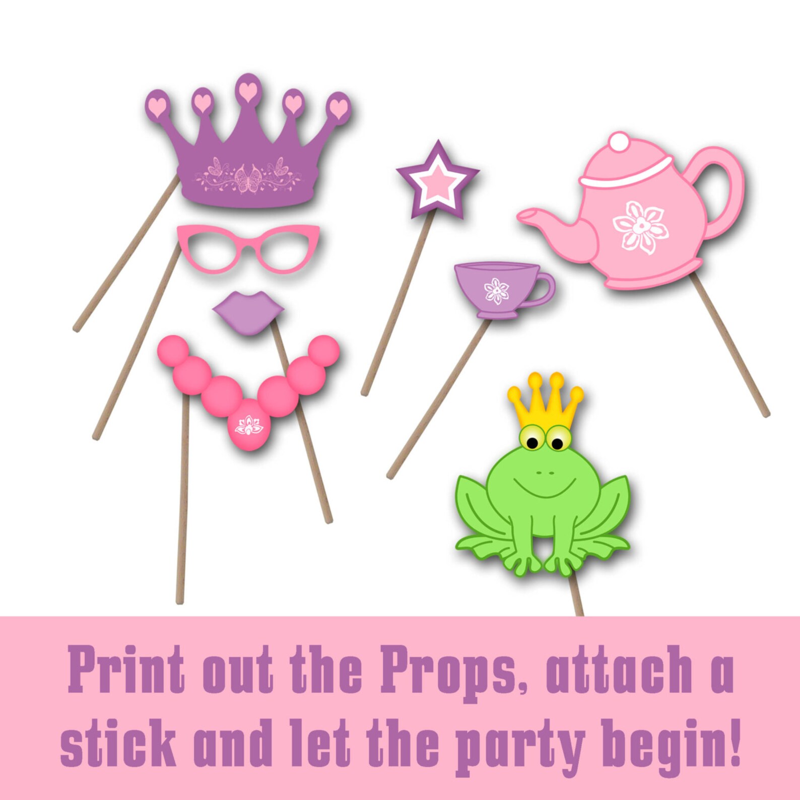 Princess Photo Booth Props and Decorations Over 35 Images in - Etsy