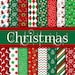 Christmas Digital Paper Red and Green Christmas Backgrounds | Etsy