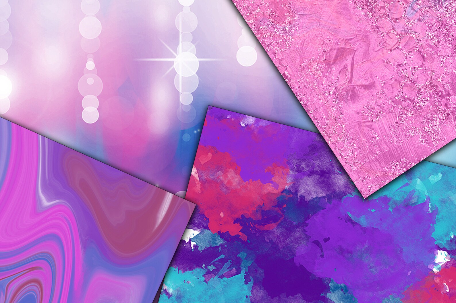 Magical Textures Digital Paper - Purple and Pink Textures and ...