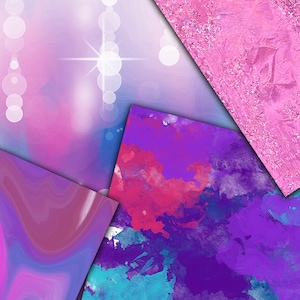 Magical Textures Digital Paper - Purple and Pink Textures and ...