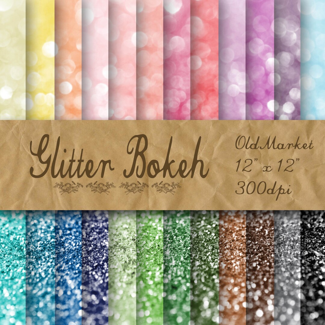 Glitter Bokeh Digital Paper - Glitter Textures - Glitter Backgrounds ...