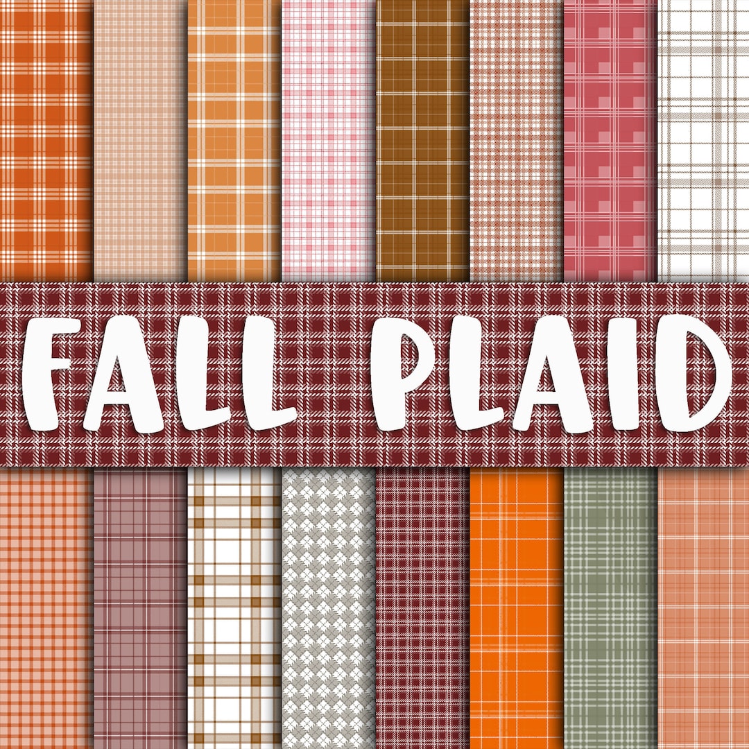 Fall Plaid Digital Paper - Autumn Color Backgrounds - 16 Designs - 12in ...