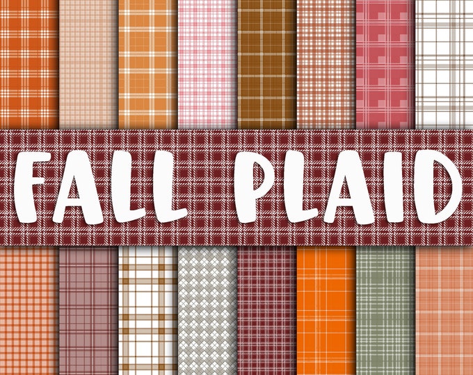 Plaid Autumn Seamless Pattern, Fall Seamless Pattern, Tartan Printable ...