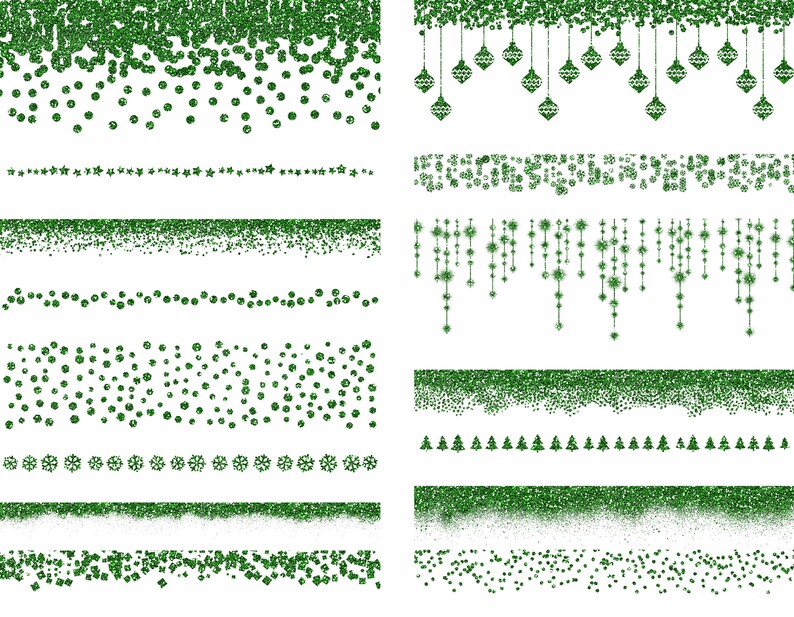 Red and Green Christmas Glitter Borders Glitter Confetti - Etsy