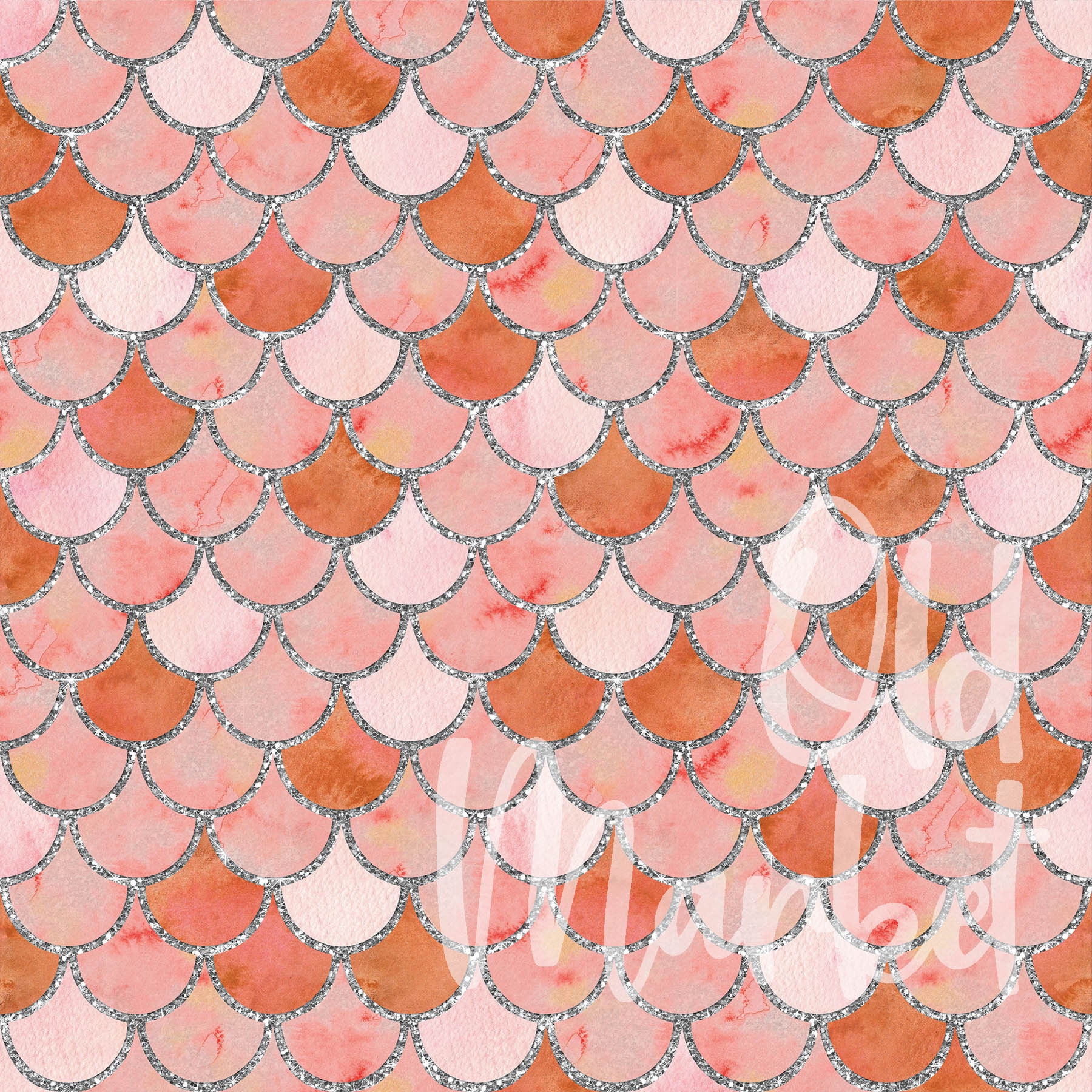 Watercolor Mermaid Scales Digital Paper Designs in Silver - Etsy