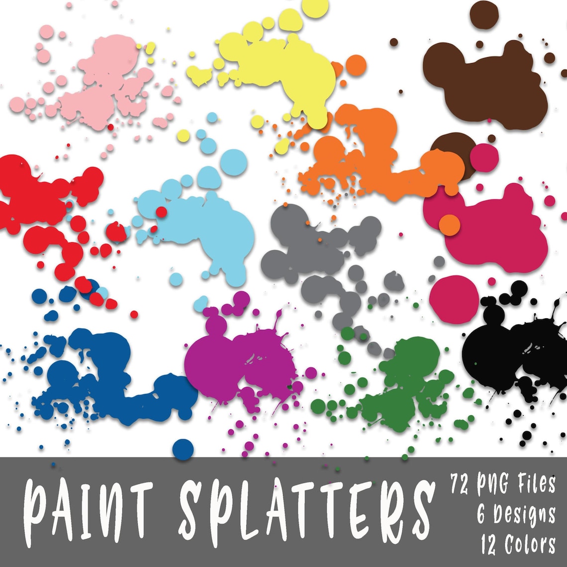 Paint Splatters Clip Art Commercial Use Clipart 72 Images - Etsy