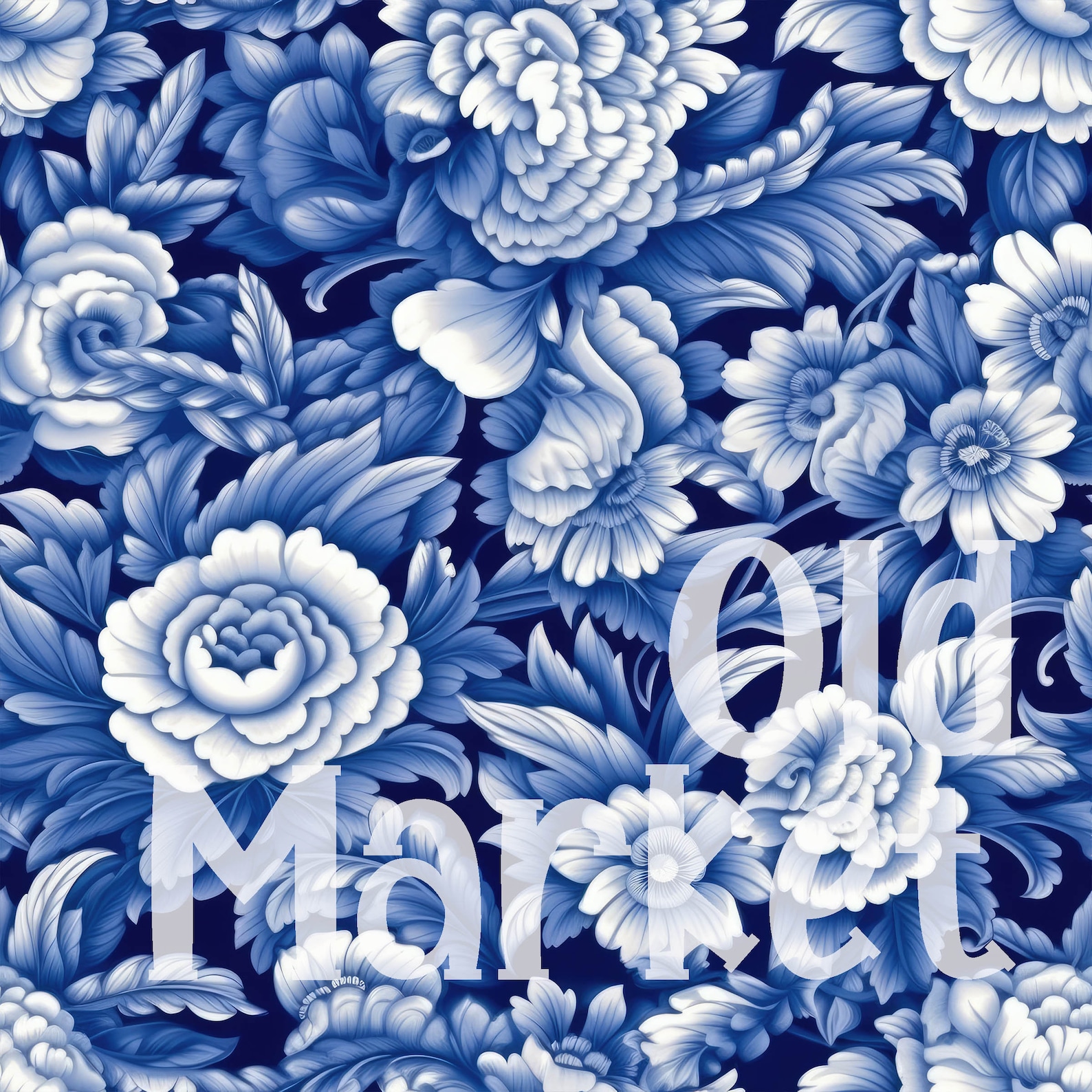 Blue and White Porcelain SEAMLESS Patterns - Porcelain Flowers Digital ...