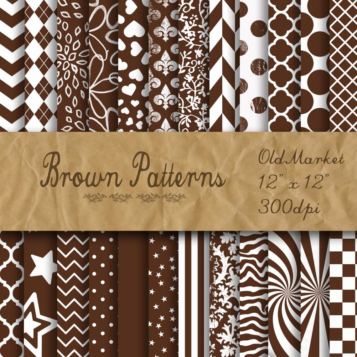 Brown Patterns Digital Paper Brown Patterned Backgrounds - Etsy