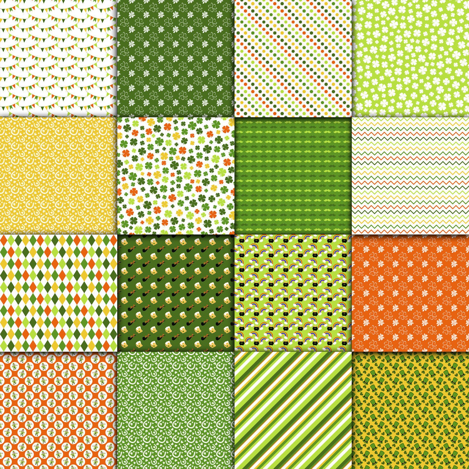 Luck of the Irish Digital Paper - St Patricks Day Digital Papers - St ...