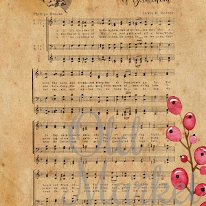 Vintage Christmas Music Digital Paper - Old Christmas Sheet Music ...