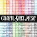 Colorful Sheet Music Digital Paper Music Digital Backgrounds | Etsy