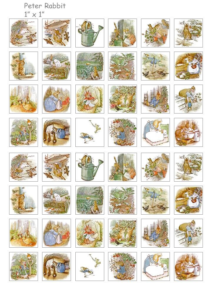 Peter Rabbit Digital Collage Sheet 1 Inch 1 X 1 | Etsy