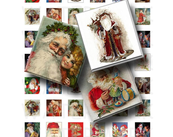 Vintage Santa Claus Digital Collage Sheet .75 X .83 - Etsy