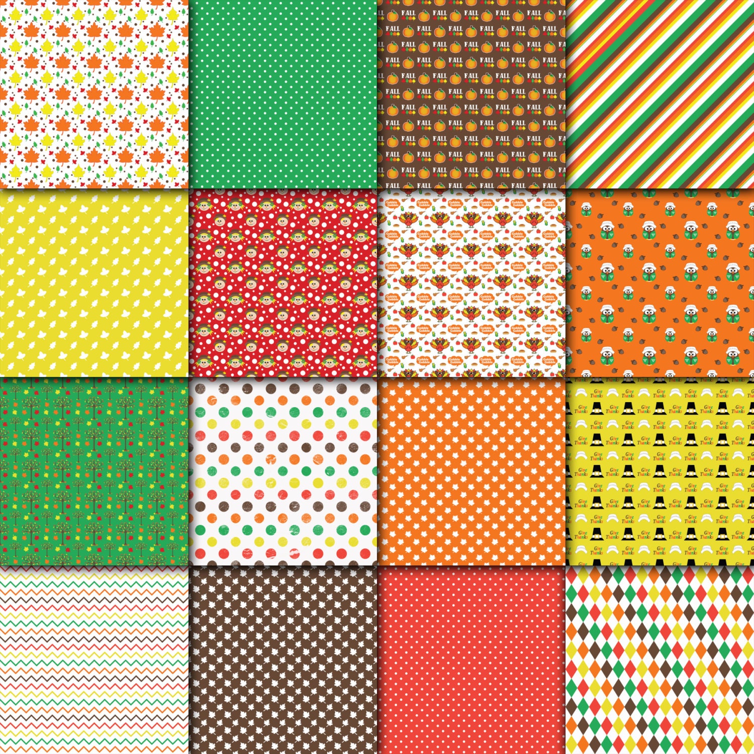 Autumn Digital Paper Thanksgiving Backgrounds Fall Papers - Etsy