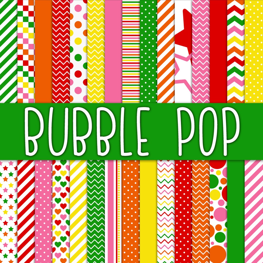 Bubble Pop Digital Paper - Colorful Digital Paper Pack - 30 Papers ...