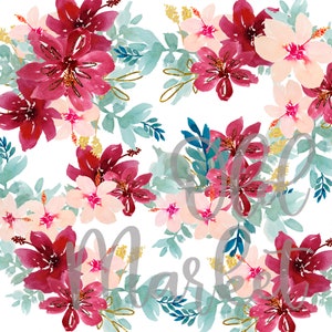 Floral Medley Digital Paper - Watercolor Flower Backgrounds - 12 ...