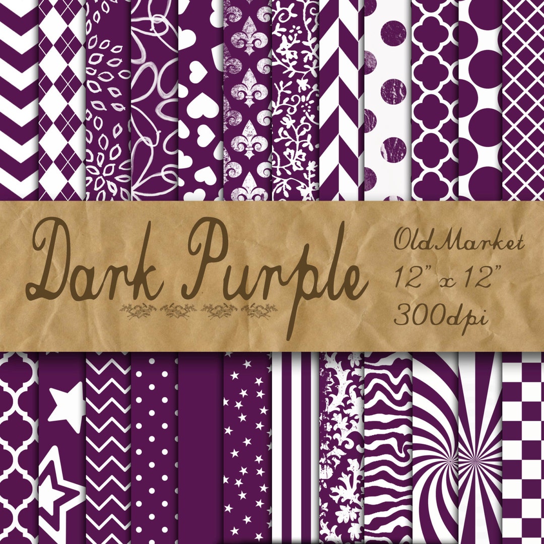 Dark Purple Patterns Digital Paper - Dark Blue Patterned Backgrounds ...
