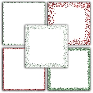 Christmas Glitter Borders Digital Paper - Red and Green Glitter ...