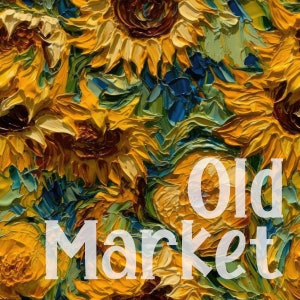 Van Gogh Sunflowers SEAMLESS Patterns - Impasto Sunflowers Digital ...