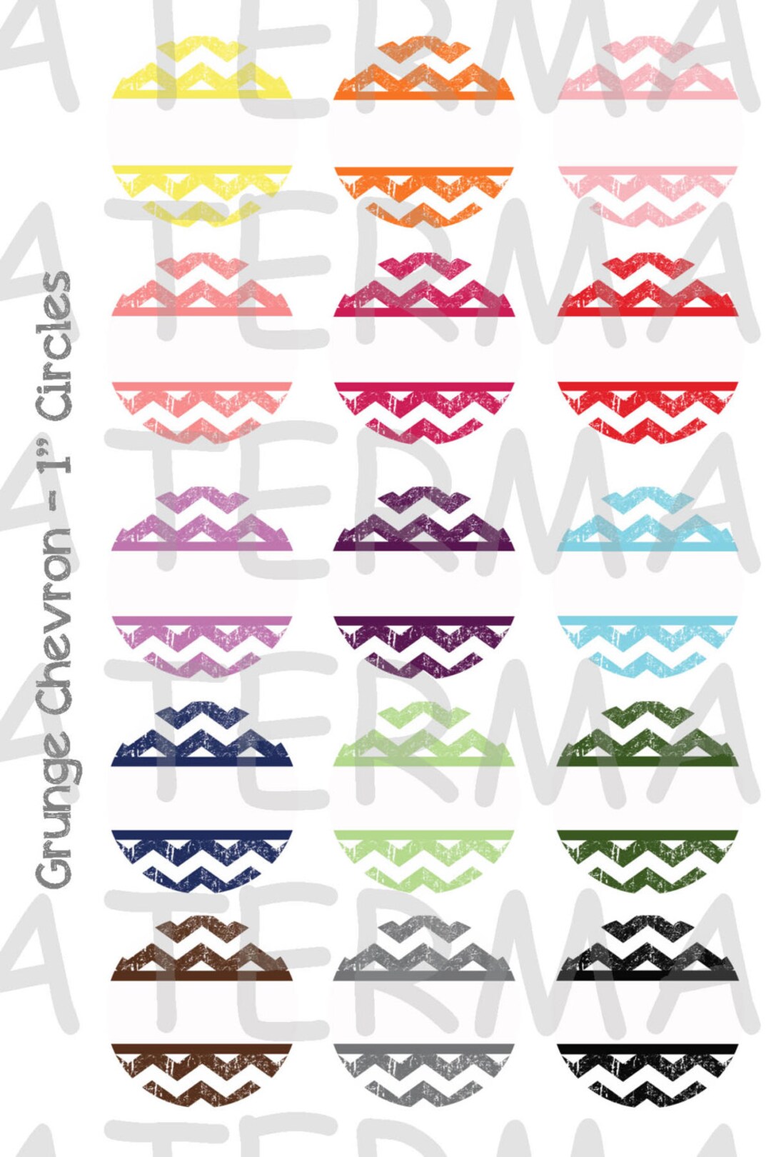 Editable Grunge Chevron - 4 X 6 Digital Collage Sheet - 1 Inch Round ...