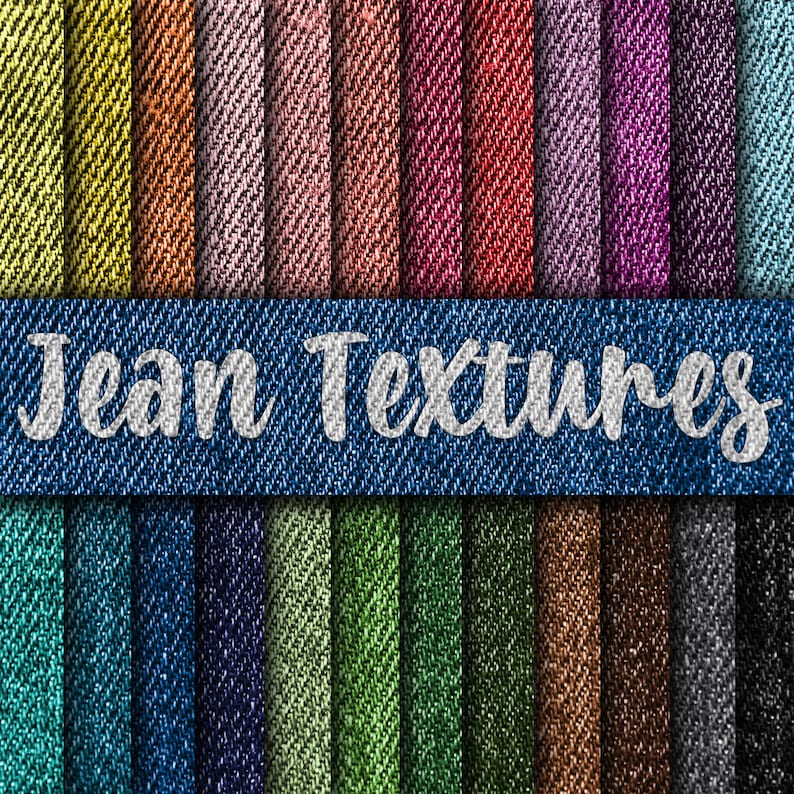 Jean Textures Digital Paper Colorful Jean Textures and - Etsy