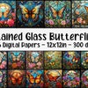 Stained Glass Seamless Patterns Stained Glass Digital Paper 16 Designs ...