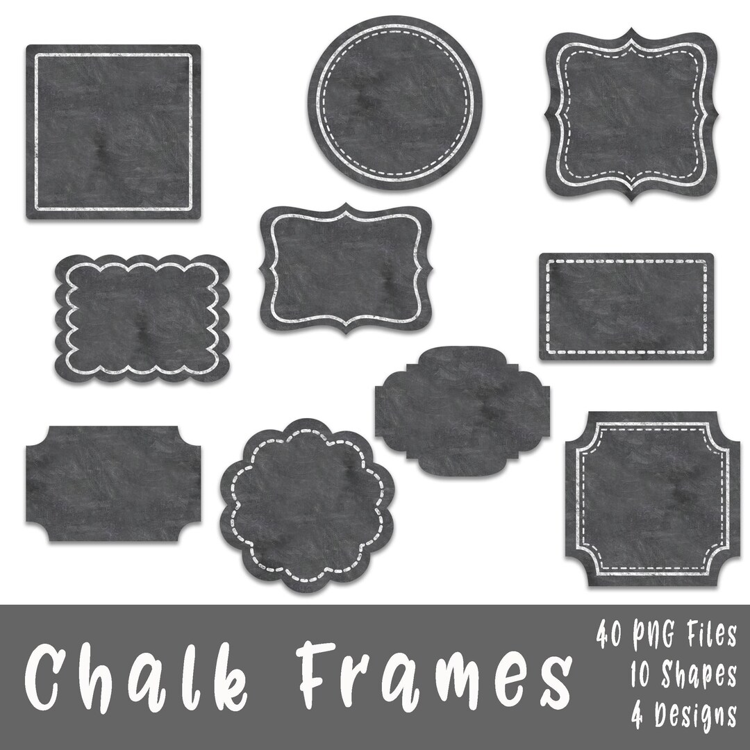 Chalk Frames and Borders Clip Art - Commercial Use Clipart - 40 Images ...