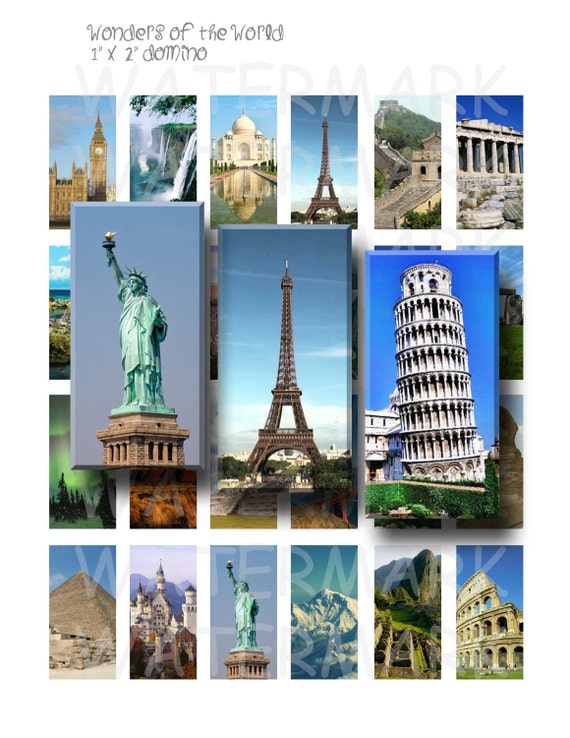Wonders of the World Digital Collage Sheet 1 X 2 Inch | Etsy
